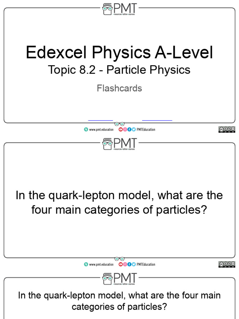 Flashcards - Topic 8.2 Particle Physics - Edexcel Physics A-Level | PDF ...