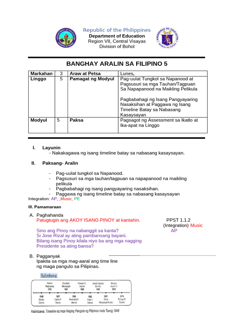Anotated Filipino 5 | PDF
