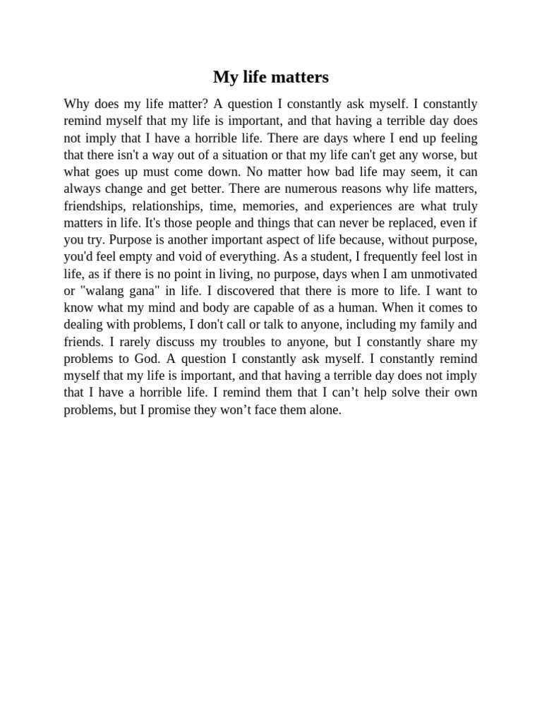 Life Matters: Finding Purpose and Hope | PDF