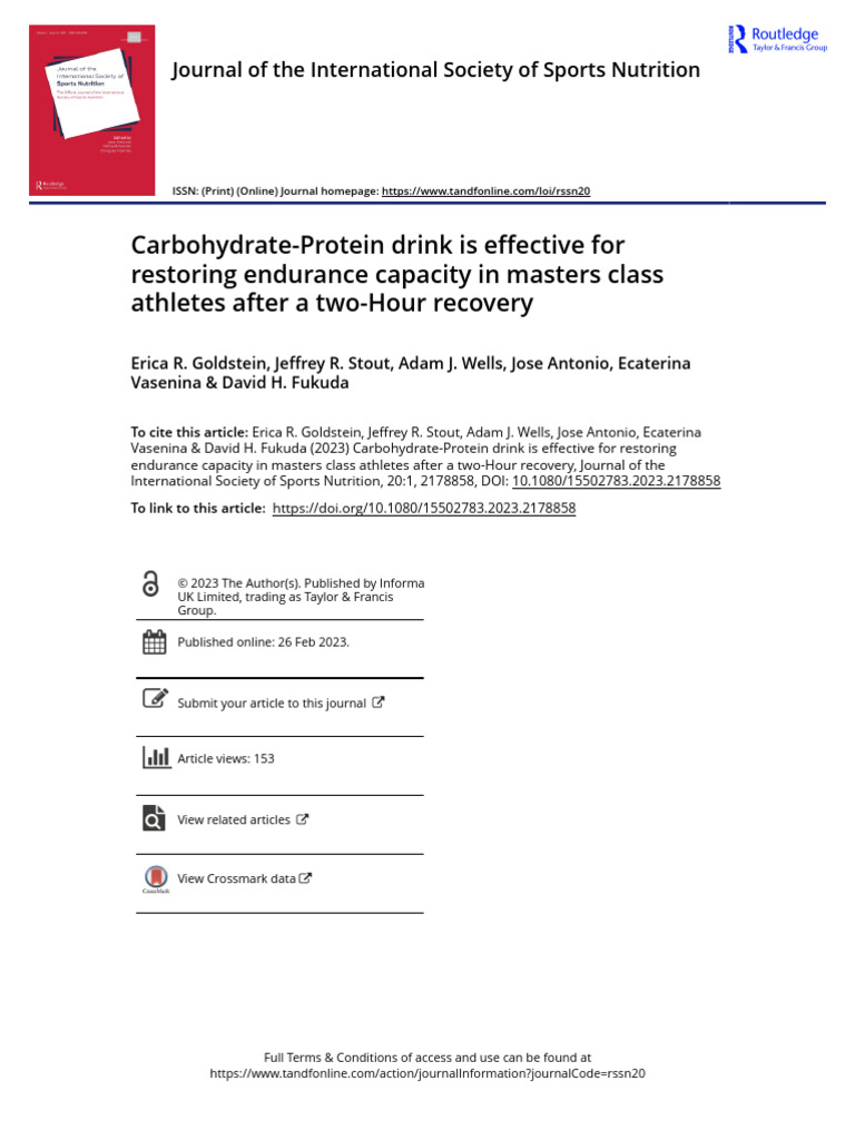 Carbohydrate Protein Drink Is Effective For Restoring Endurance ...