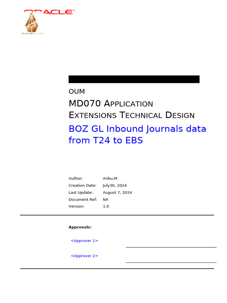 BOZ MD070 GL Integration V1 | PDF | Debits And Credits | Computer File