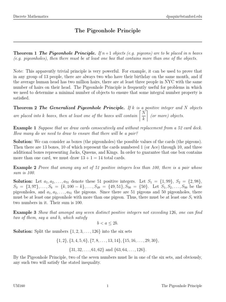 Pigeonhole-1 | PDF | Mathematics | Mathematical Concepts