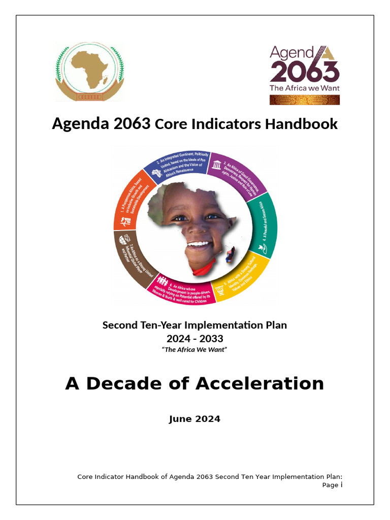 Agenda 2063 Core Indicators Handbook | PDF | Drinking Water | Sanitation