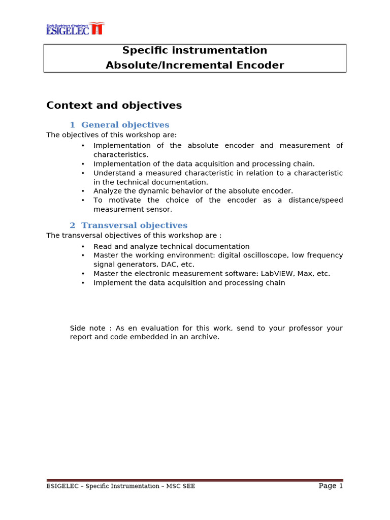 Absolute Encoder Implementation Workshop | PDF | Data Acquisition ...