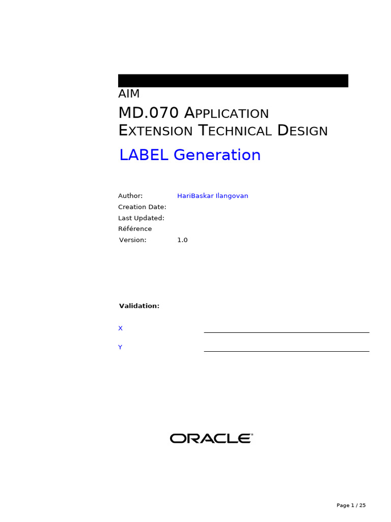 MD070 Label Creation 1.0-1 | PDF | Printer (Computing) | Parameter (Computer Programming)