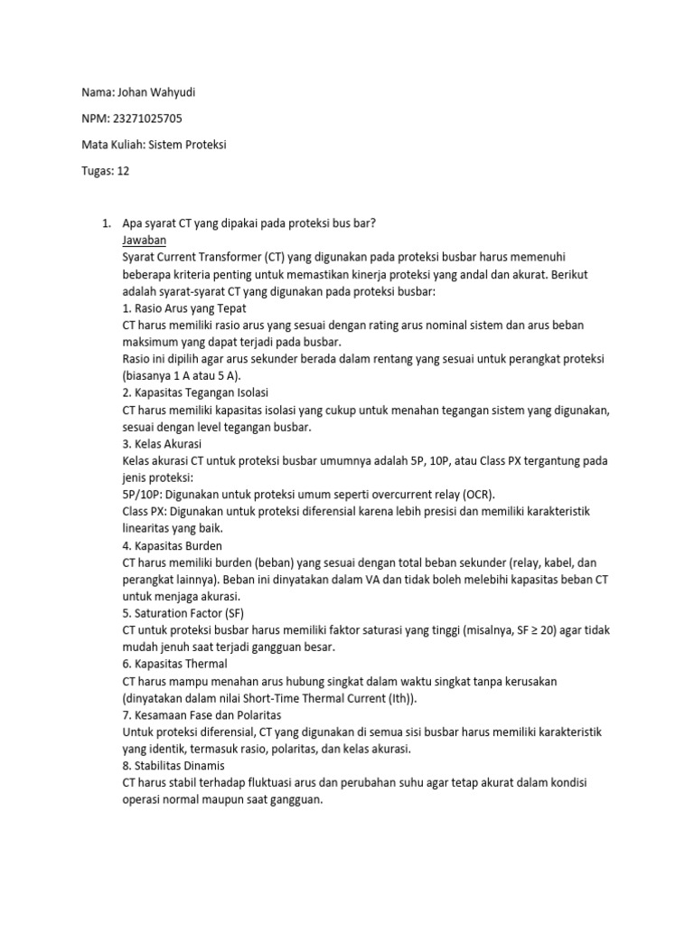 Sistem Proteksi Tugas 12 | PDF