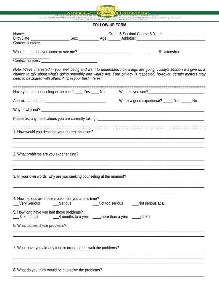 GUI Follow Question | PDF | Psychotherapy | Mental Health