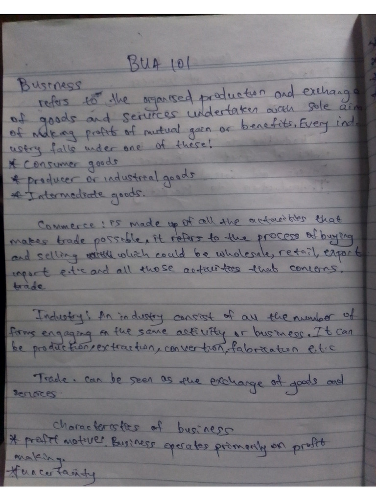 BUA 101 Introduction To Business | PDF