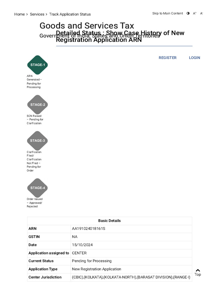 GST Application Status Tracking | PDF | Taxes | Government
