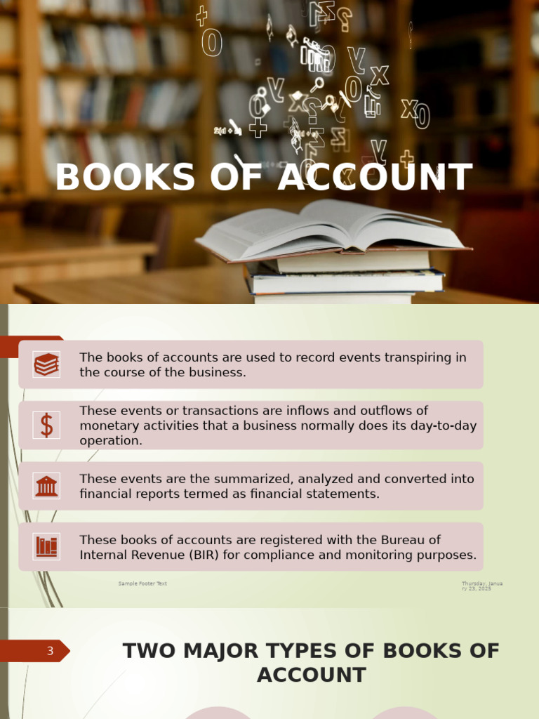 BOOKS OF ACCOUNT | PDF | Debits And Credits | Money