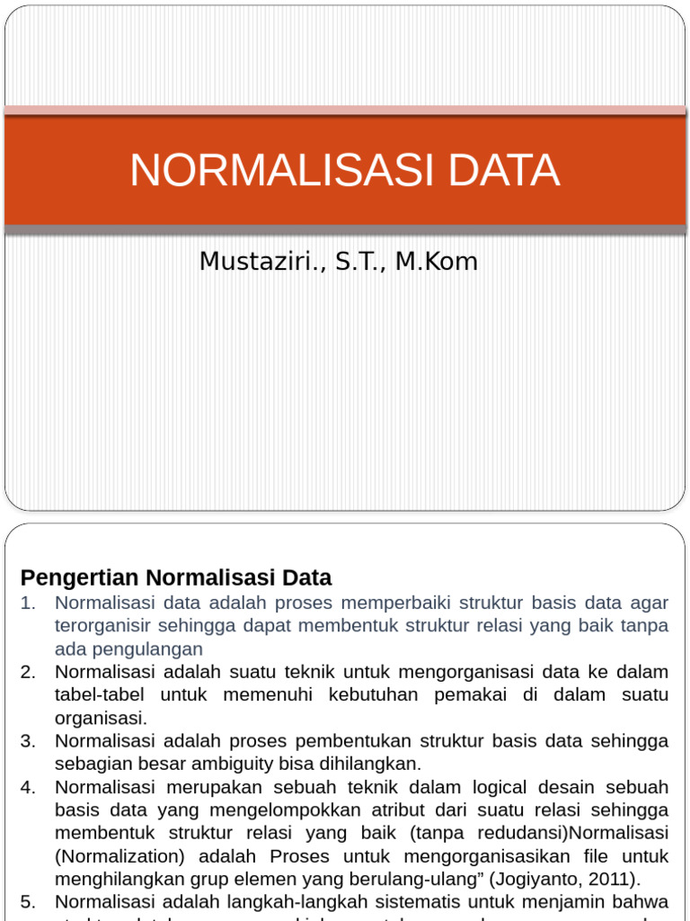 Normalisasi Data | PDF