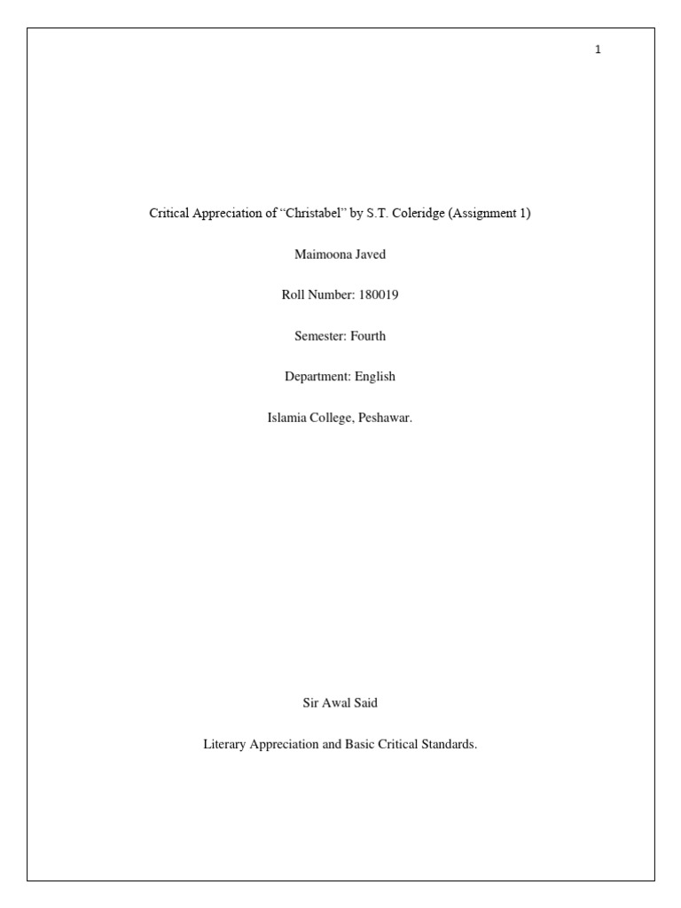 Coleridge's Unfinished Gothic Ballad | PDF | Poetry