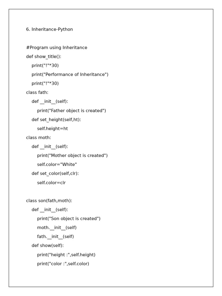Inheritance Python | PDF