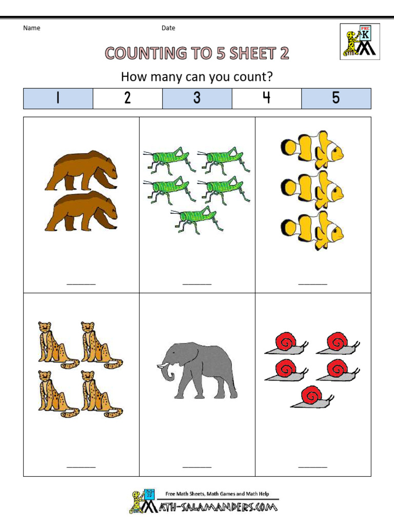 Counting To 5 2 | PDF