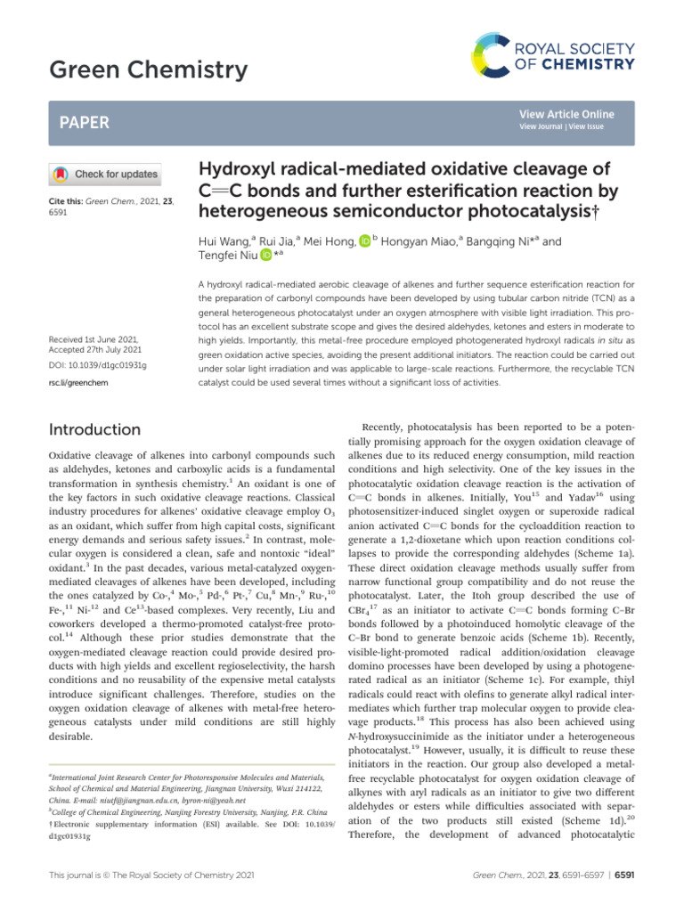 styrene oxidation | PDF | Alkene | Chemical Reactions