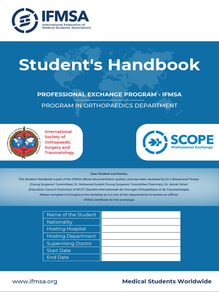 IFMSA Orthopaedics Exchange Handbook | PDF | Medical School | Global Health
