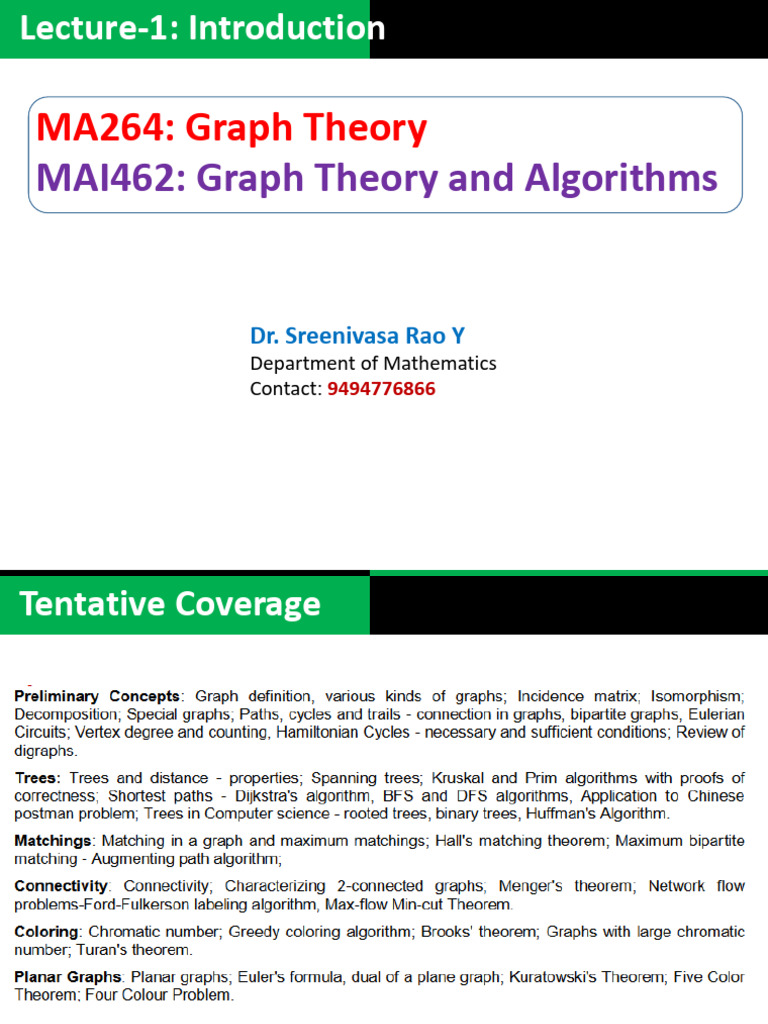 Graph Theory Course Overview | PDF