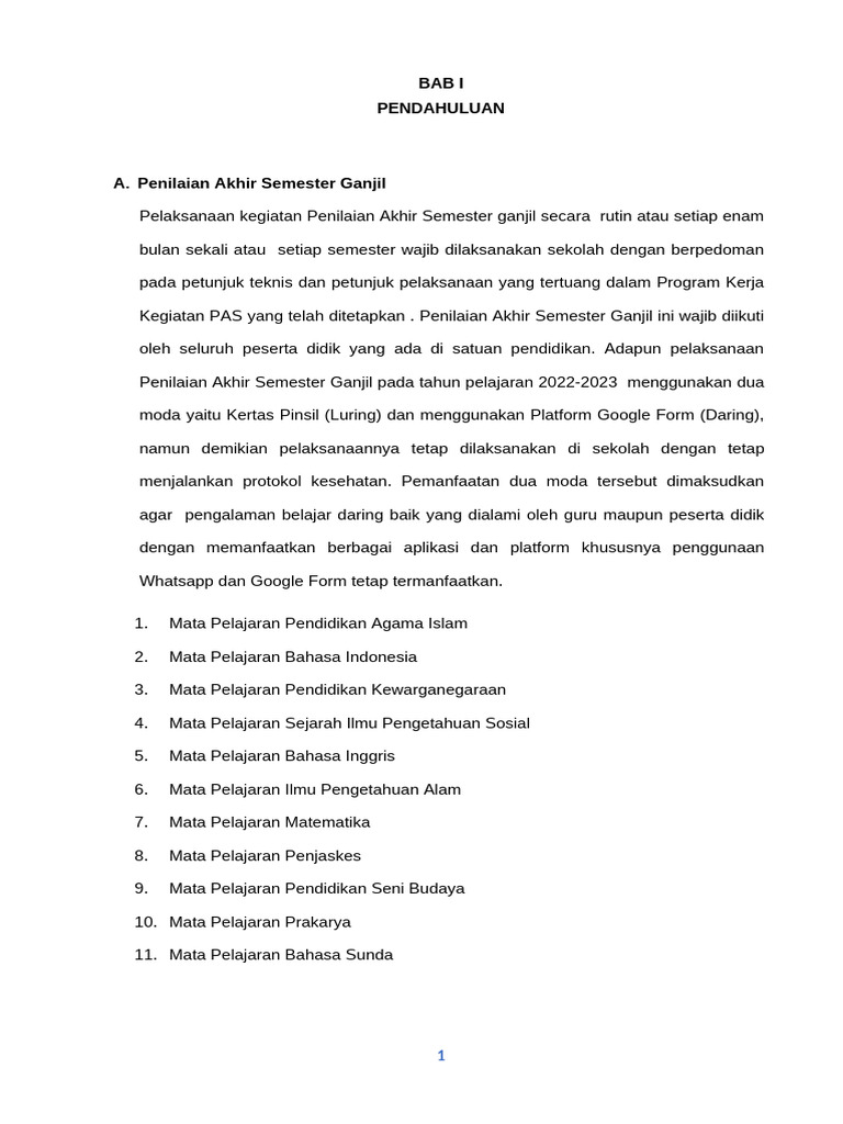 Laporan Pas Ganjil 2022-2023 | PDF