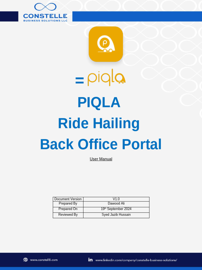 PIQLA Back Office Portal User Manual | PDF | User (Computing) | Icon ...