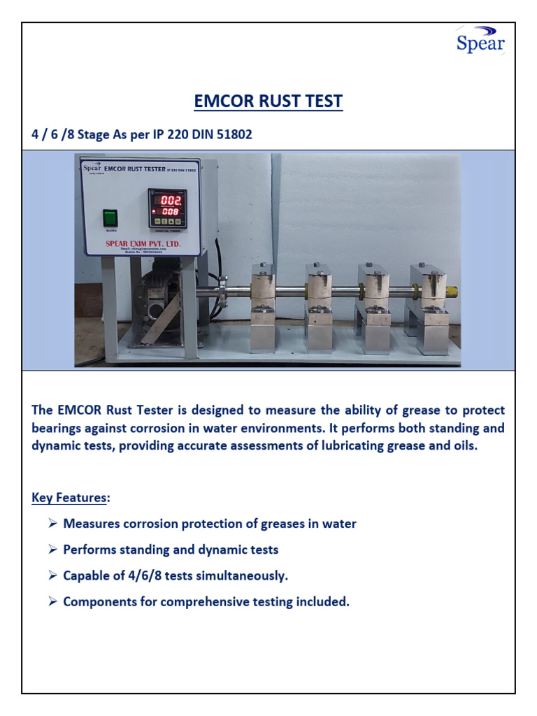 EMCOR Rust Test for Grease Evaluation | PDF