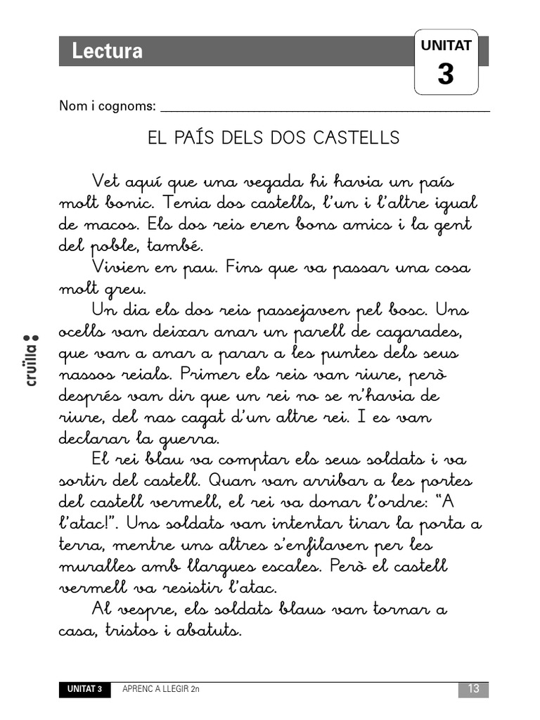 3 Comprensió Lectora Català | PDF