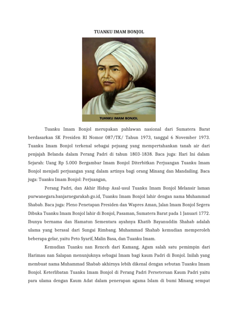 Tuanku Imam Bonjol | PDF