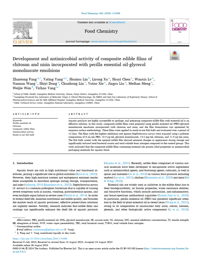 Food Chemistry | PDF | Emulsion | Antimicrobial