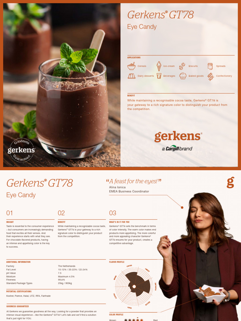 Gerkens Productsheet GT78 | PDF | Chocolate | Candy