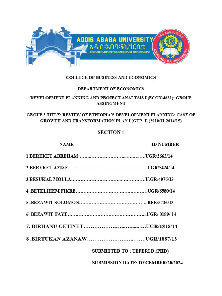 Planning Group Assingment.f.fff | PDF | Sustainability | Infrastructure
