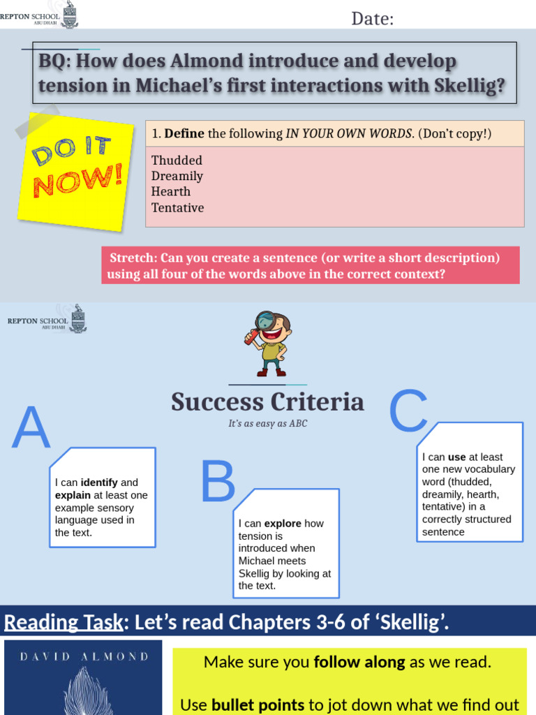 L5 - Skellig - Reading Ch. 3-6 | PDF | Cognition | Cognitive Science