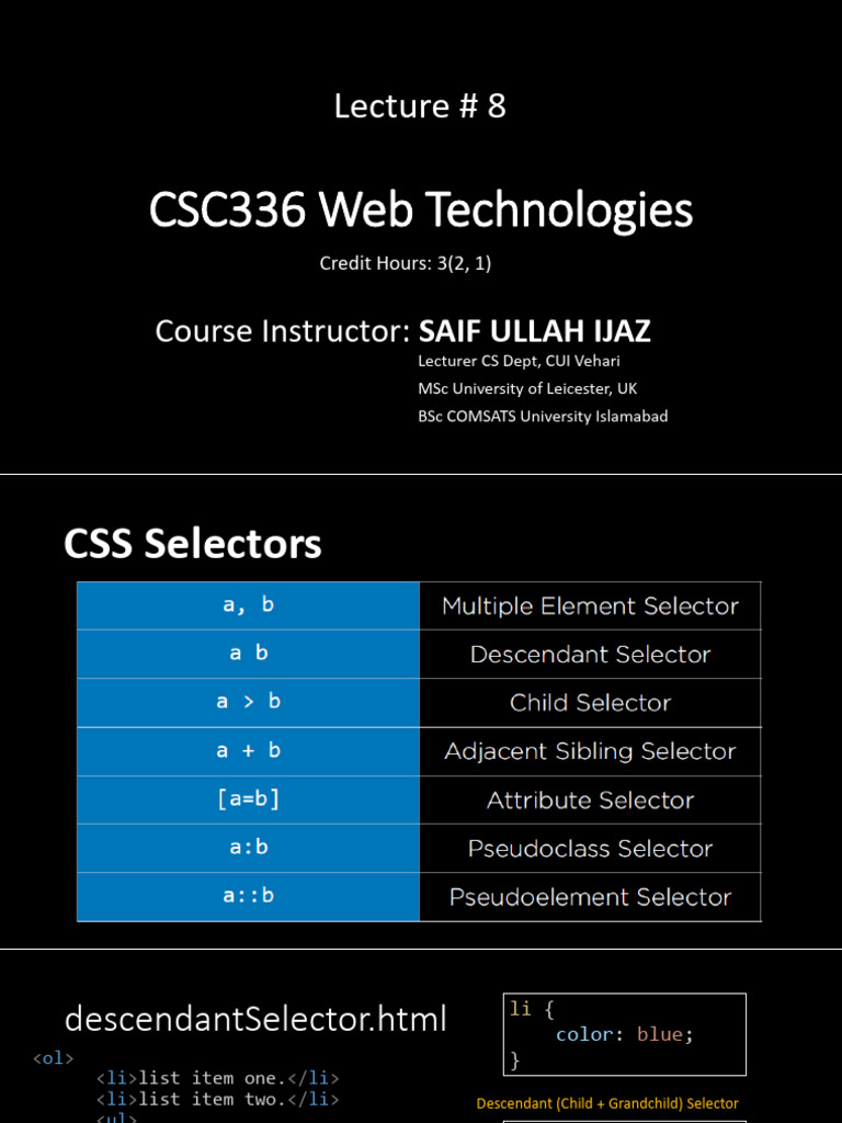CSC336-WT Lec8 Slides | PDF