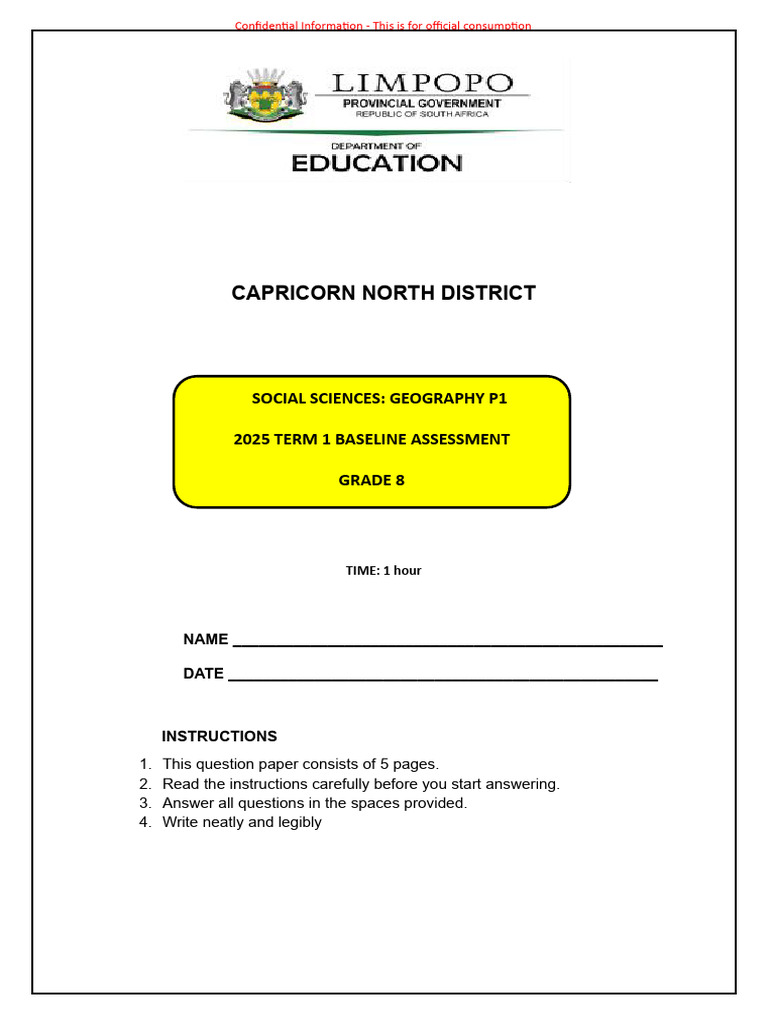 Grade 8 Geography Term 1 Assessment | PDF | Longitude | Latitude