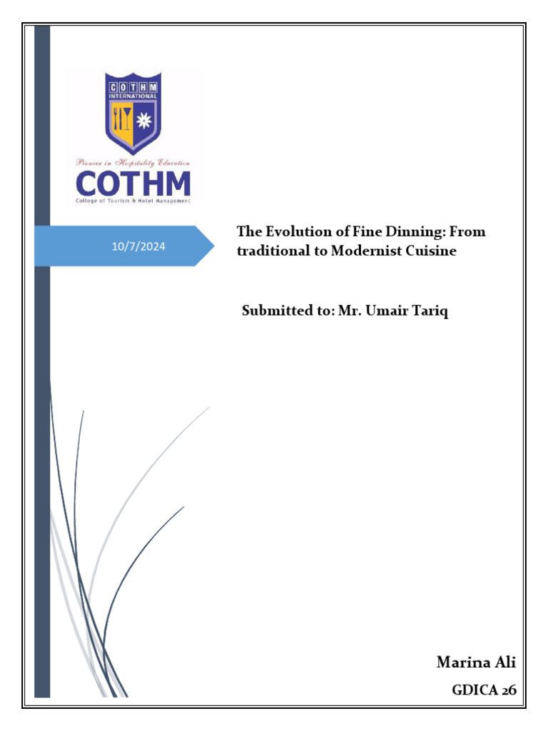 Marina Ali Assignment | PDF | French Cuisine | Restaurants