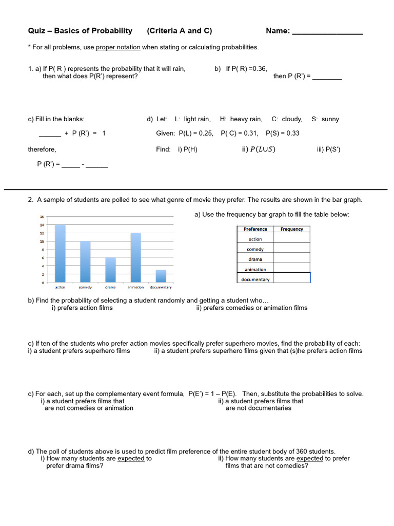 Probability Quiz | PDF | Probability Theory | Applied Mathematics