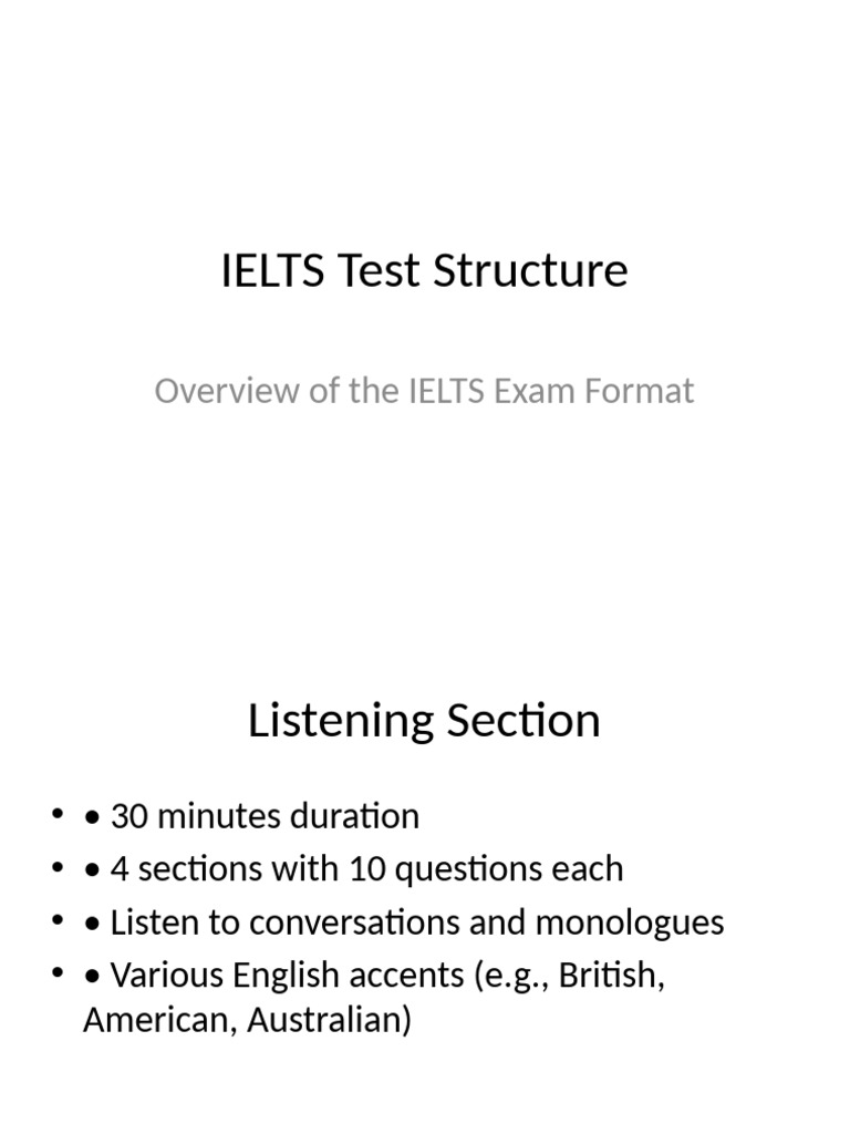 IELTS Exam Format Overview | PDF
