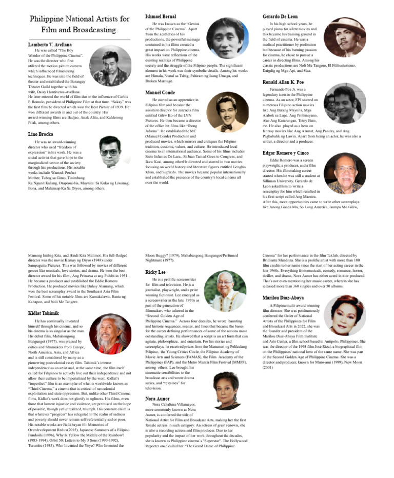 Philippine National Artists in Film | PDF | Philippines