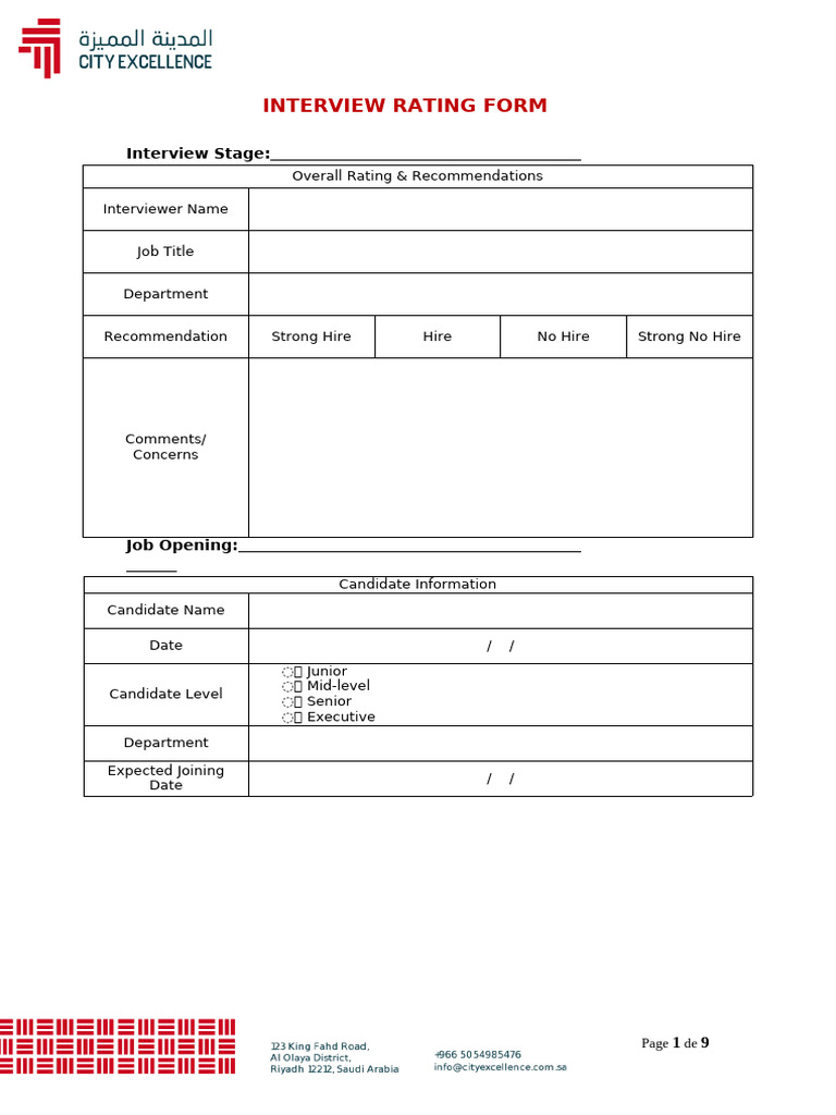 Interview Rating Form Template | PDF | Goal | Empathy