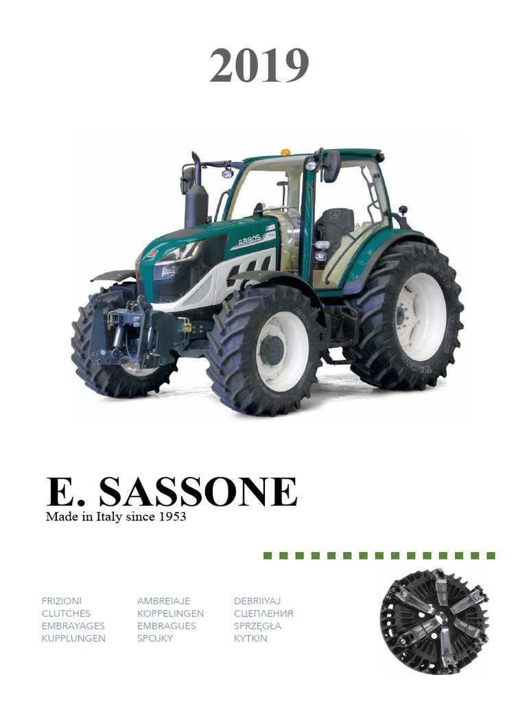 E.sassONE Catalogo Trattori 2019 (Диски Зчеплення) | PDF | Clutch ...