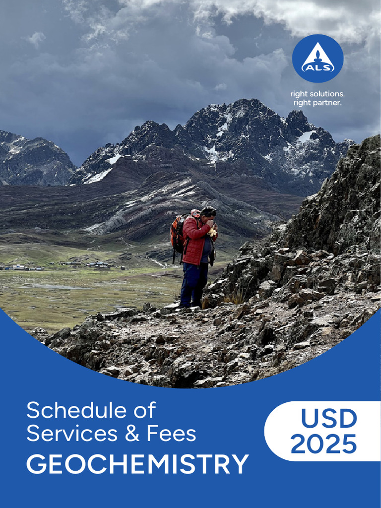 ALS Geochemistry Fee Schedule USD 2025 | PDF | Minerals | Materials