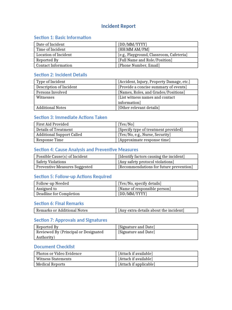 Incident Report TemplateISF | PDF