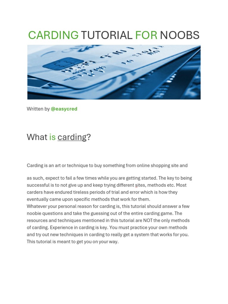 Carding Guide for Beginners | PDF | Http Cookie | Visa Inc.