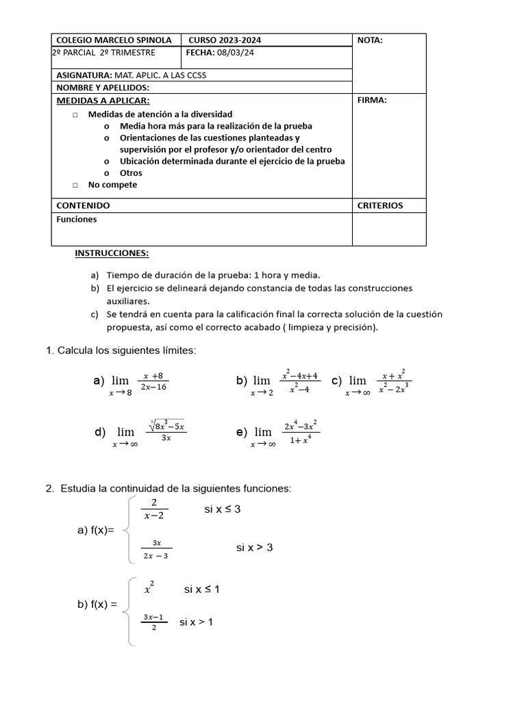 2º Parcial 2T Mat Apl CSS B | PDF