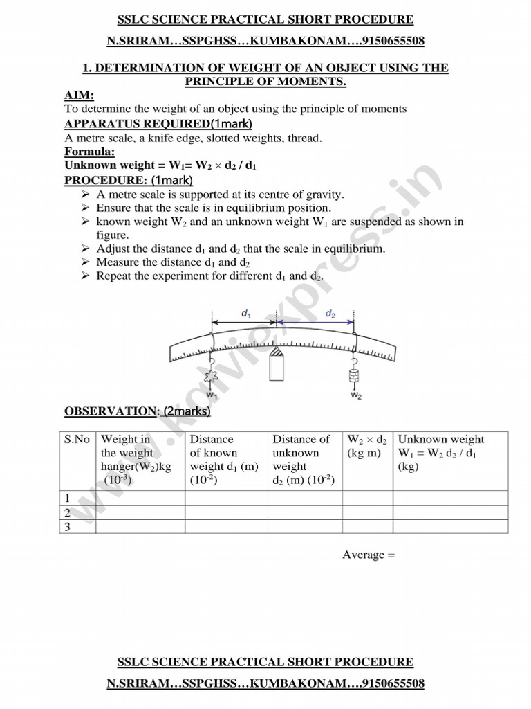 10Th Science Practical Book English Medium | PDF