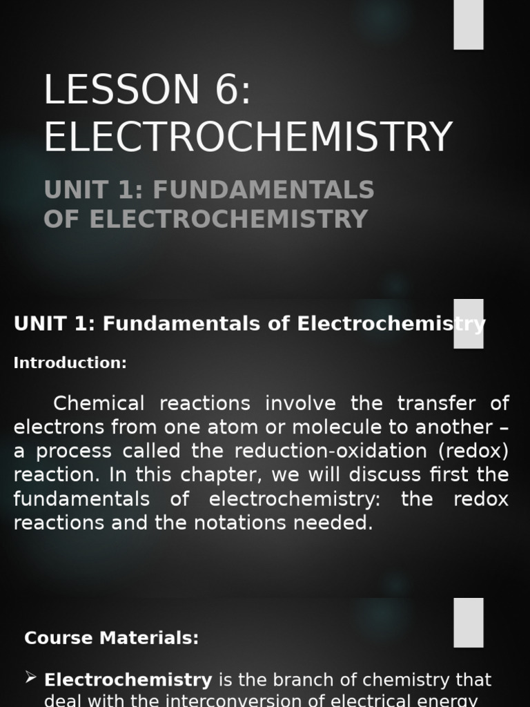 LESSON-6 | PDF | Redox | Electrochemistry