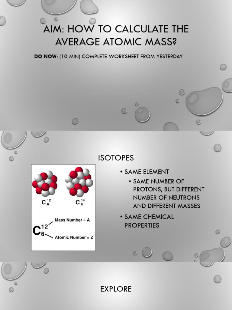 Calculating Average Atomic Mass | PDF