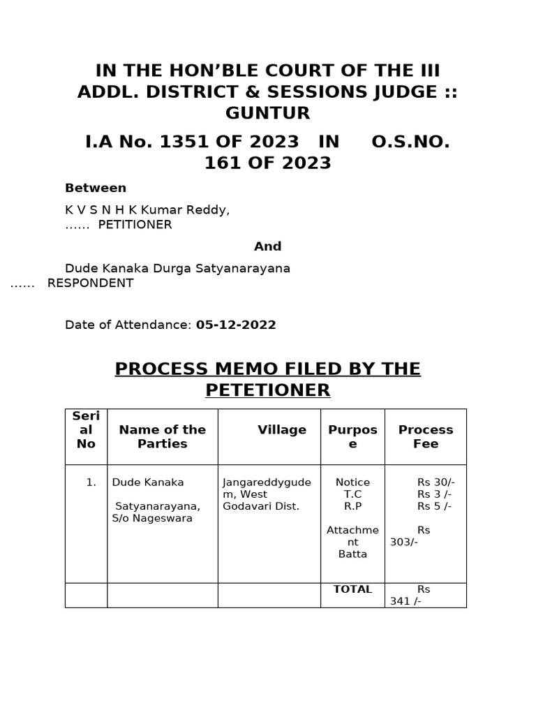 Process Memo | PDF