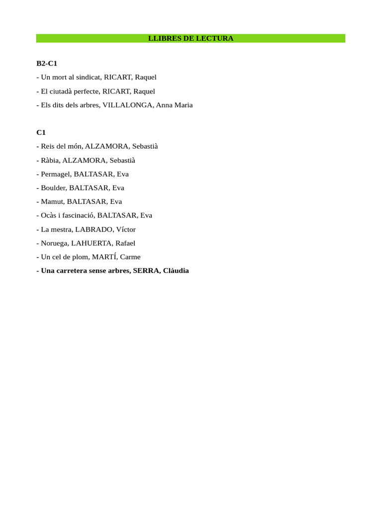 Llibres de Lectura | PDF