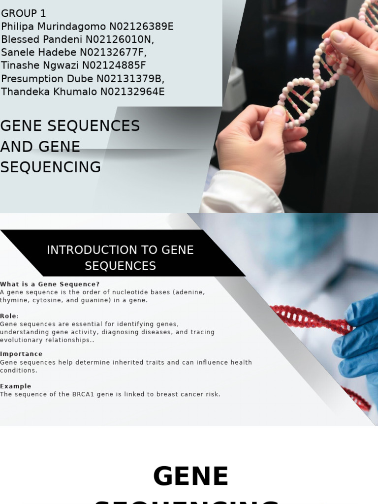 Gene Sequences and Gene Sequencing Presentation | PDF | Dna Sequencing ...