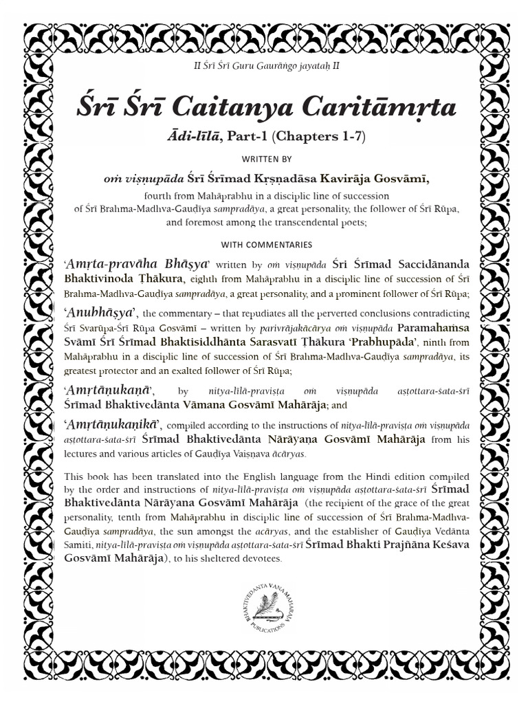 CC Adi Lila Part-1 English | PDF | Bhagavata Purana | Guru