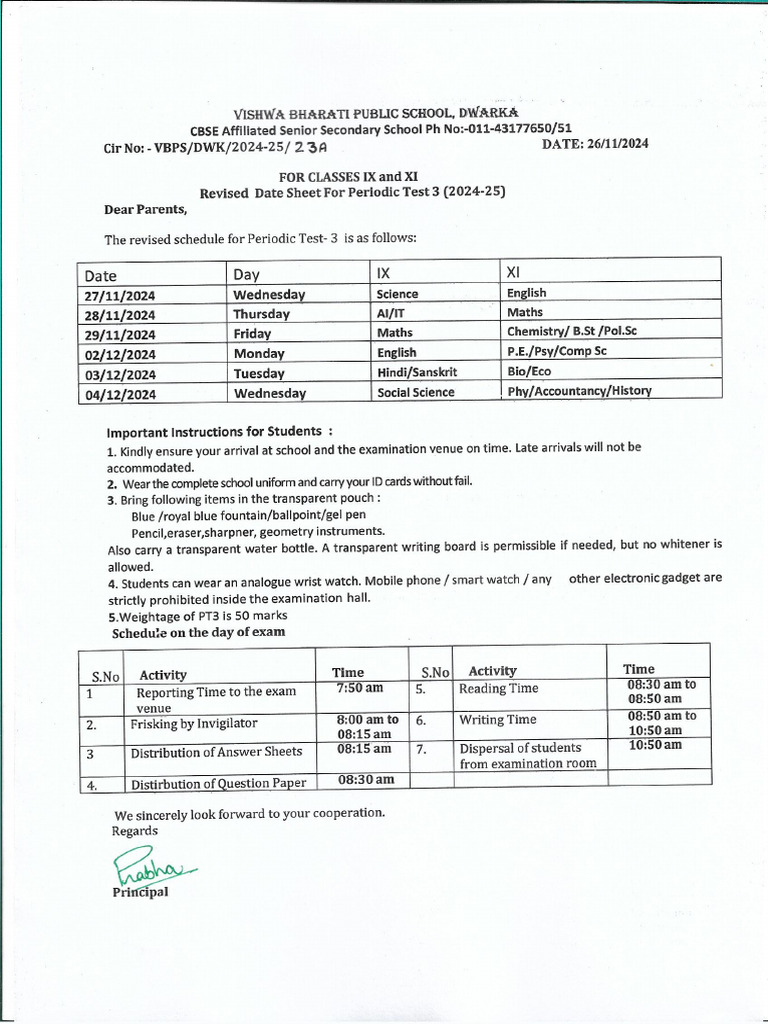 23A Circular Revised PT III For IX & XI | PDF